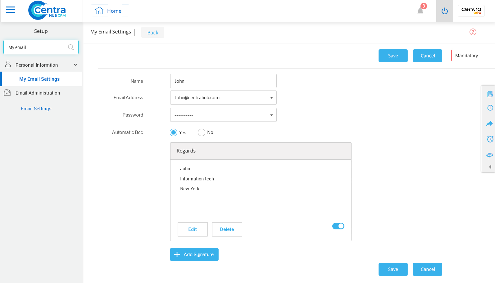 Automatic BCC | Help Guide | Knowledge Base | CentraHub CRM Automatic BCC | Help Guide | Knowledge Base | CentraHub CRM